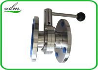 China High Performance Hygienic Butterfly Valves , Flanged Butterfly Valve Pull Rod Handle for sale