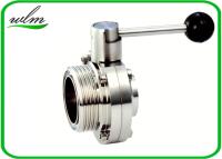 China 4 Gear Pull Handle Sanitary Butterfly Valve With Thread And Weld Connection for sale