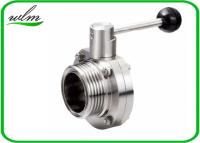 China 4 Gear Pull Handle Sanitary Butterfly Valve With Thread And Weld Connection for sale