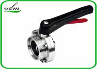 China 4 Gear Pull Handle Sanitary Butterfly Valve With Thread And Weld Connection for sale