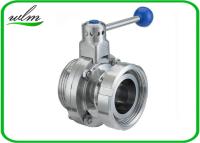 China Sanitary Hygienic Pull Rod Manual Butterfly Valves With Union Connection Ends for sale