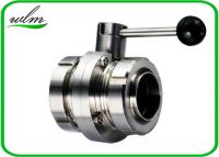 China Sanitary Hygienic Pull Rod Manual Butterfly Valves With Union Connection Ends for sale