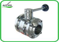 China Three Pieces Welded Hygienic Butterfly Valves , Stainless Butterfly Valve for sale