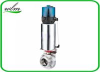 China Hygienic Pneumatic Sanitary Stainless Steel Butterfly Valve With Intelligent Automation Control Unit for sale