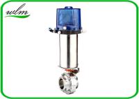 China Hygienic Pneumatic Sanitary Stainless Steel Butterfly Valve With Intelligent Automation Control Unit for sale