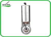 China ASME BPE Butt Welded Butterfly Valve SS Pneumatic Actuator Powered , Double Acting for sale