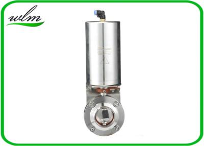 China ASME BPE Butt Welded Butterfly Valve SS Pneumatic Actuator Powered , Double Acting for sale