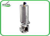 China ASME BPE Butt Welded Butterfly Valve SS Pneumatic Actuator Powered , Double Acting for sale