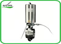 China ASME BPE Butt Welded Butterfly Valve SS Pneumatic Actuator Powered , Double Acting for sale