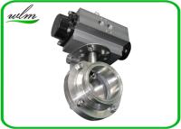China Hygienic Grade Sanitary Tri Clamp Butterfly Valve Compact Configuration , Large Size 1