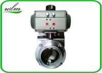 China Hygienic Grade Sanitary Tri Clamp Butterfly Valve Compact Configuration , Large Size 1