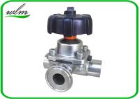 China Manual / Pneumatic Sanitary 3 Way Diaphragm Valve , T Type Tri Clamp Valve for sale