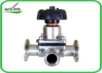 China Manual / Pneumatic Sanitary 3 Way Diaphragm Valve , T Type Tri Clamp Valve for sale