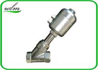 China Double Acting Hygienic Valves Pneumatic Angle Seat Valve PTFE Seal Material for sale