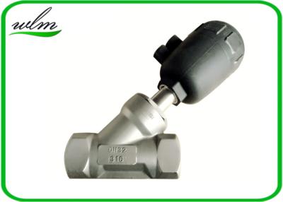 China Hygienic Plastic Angle Seat Valve with Pneumatic Actuator , Thread / Flange Connection for sale