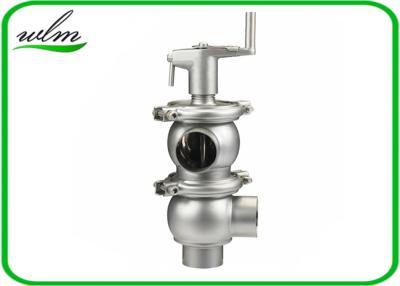 China Stainless Steel Hygienic Sanitary Shutoff Manual Diverter Valve With 0-10 Bar Working Pressure for sale