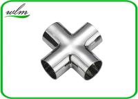 China 3A Standard Hygienic Long Tangent Cross Fittings Stainless Steel Butt Weld for sale