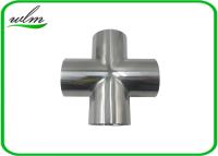 China 3A Standard Hygienic Long Tangent Cross Fittings Stainless Steel Butt Weld for sale