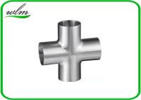China Butt Weld Straight Cross Fittings Stainless Steel Hygienic Fittings 15 Bar Pressure for sale