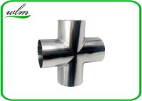 China Butt Weld Straight Cross Fittings Stainless Steel Hygienic Fittings 15 Bar Pressure for sale