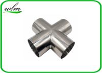 China Butt Weld Straight Cross Fittings Stainless Steel Hygienic Fittings 15 Bar Pressure for sale