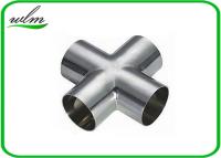 China Butt Weld Straight Cross Fittings Stainless Steel Hygienic Fittings 15 Bar Pressure for sale