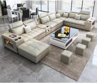 China Light Leather Hotel Room Sofa Combination Modern Living Room Sofa for sale