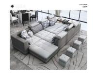 China Light Leather Hotel Room Sofa Combination Modern Living Room Sofa for sale