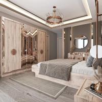 China Star Luxury Hotel Furniture Upholstery Wooden Hotel Bedroom Bed ODM OEM for sale