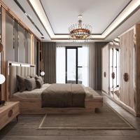 China Star Luxury Hotel Furniture Upholstery Wooden Hotel Bedroom Bed ODM OEM for sale