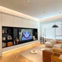 China Luxury Stainless Steel Wall TV Cabinet Hotel Hanging for sale