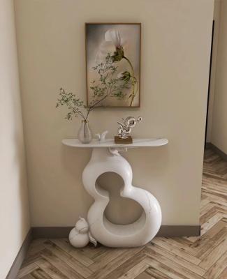 China Modern Art Minimalist  Marble Entryway Table Stainless Wooden for sale
