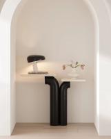 China Modern Art Minimalist  Marble Entryway Table Stainless Wooden for sale