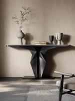 China Modern Art Minimalist  Marble Entryway Table Stainless Wooden for sale