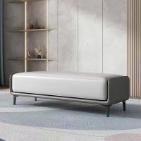 China Custom Luxury Leather Footstool Ottoman Design Bed End Stool For Hotel Bedroom for sale