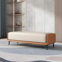 China Custom Luxury Leather Footstool Ottoman Design Bed End Stool For Hotel Bedroom for sale