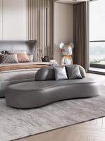 China Italian Leather Hotel Custom Sofa Bed Tail Stool Long Bench Sofa Door Entry for sale
