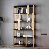 China Custom Modern Stainless Steel Hotel Furniture Bookshelf Display Cabinet Gold for sale