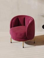 China Velvet Hotel Bedroom Furniture Luxury Fuchsia Solo Dining Chair for sale