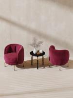 China Velvet Hotel Bedroom Furniture Luxury Fuchsia Solo Dining Chair for sale