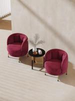 China Velvet Hotel Bedroom Furniture Luxury Fuchsia Solo Dining Chair for sale