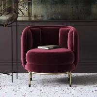 China Velvet Hotel Bedroom Furniture Luxury Fuchsia Solo Dining Chair for sale