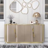 China Electroplated Luxury Sideboard Cabinets Stainless Steel Hotel Solid Wood Sideboard for sale