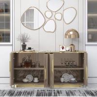 China Electroplated Luxury Sideboard Cabinets Stainless Steel Hotel Solid Wood Sideboard for sale