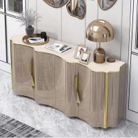 China Electroplated Luxury Sideboard Cabinets Stainless Steel Hotel Solid Wood Sideboard for sale