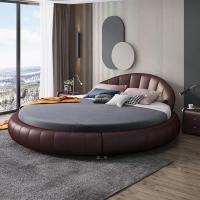 China Fabric Hotel Round Bed Villa Bedroom King Bed 2m 2.2m Atmospheric Luxury for sale