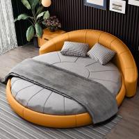 China Fabric Hotel Round Bed Villa Bedroom King Bed 2m 2.2m Atmospheric Luxury for sale