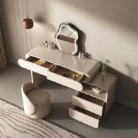 China Creative Apricot Hotel Dressing Table Set With Drawers Solid Wood for sale