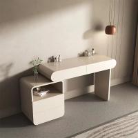 China Creative Apricot Hotel Dressing Table Set With Drawers Solid Wood for sale