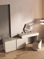 China Creative Apricot Hotel Dressing Table Set With Drawers Solid Wood for sale